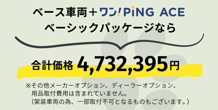 トヨタのキャンピングカー ワン！PiNG ACE（ 神奈川限定) | 神奈川県のトヨタ車ディーラーなら【ウエインズトヨタ神奈川】